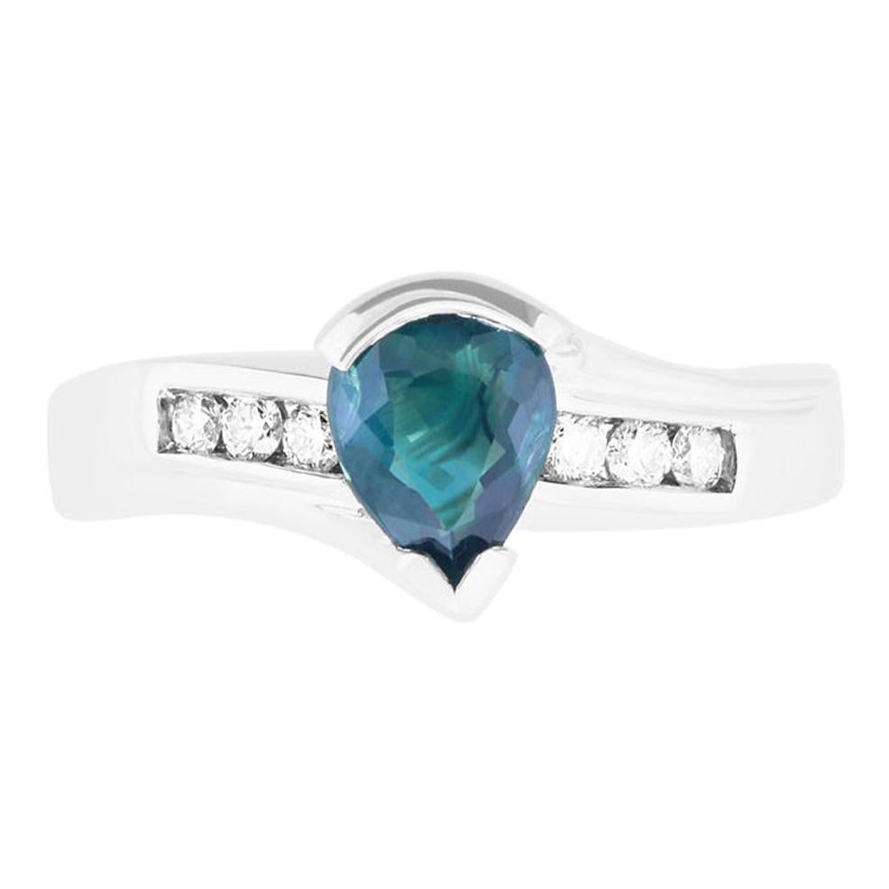 Estate Color Change Alexandrite and Diamond Cocktail Ring in 18k White ...