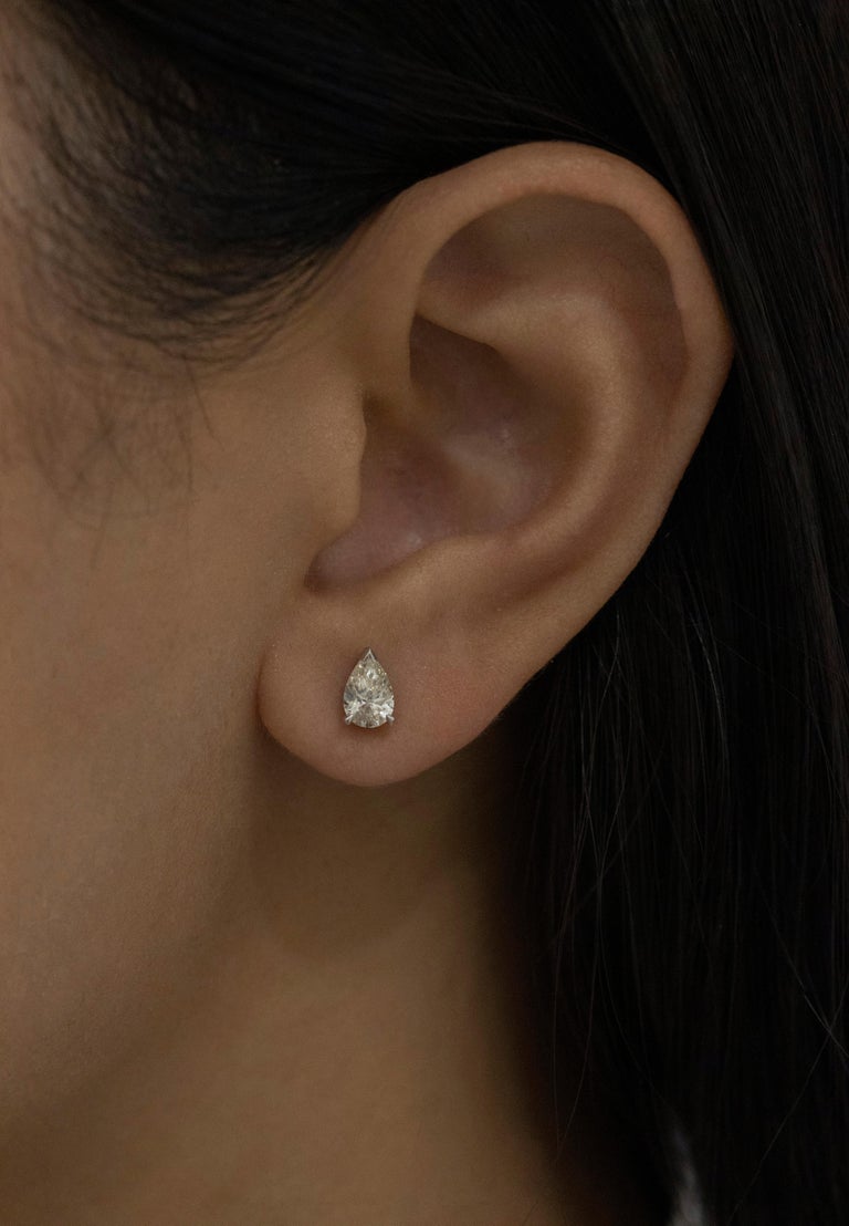Pear Shape Diamond Stud Earrings For Sale at 1stDibs | pear diamond ...