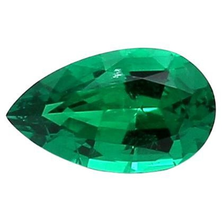 Pear Shape No Oil Emerald from Russia Loose Gemstone 0.39 Carat Weight ...