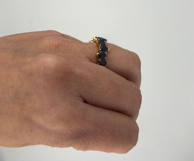 ELY ADAMS Pear Shape Sapphire Eternity Band For Sale at 1stDibs