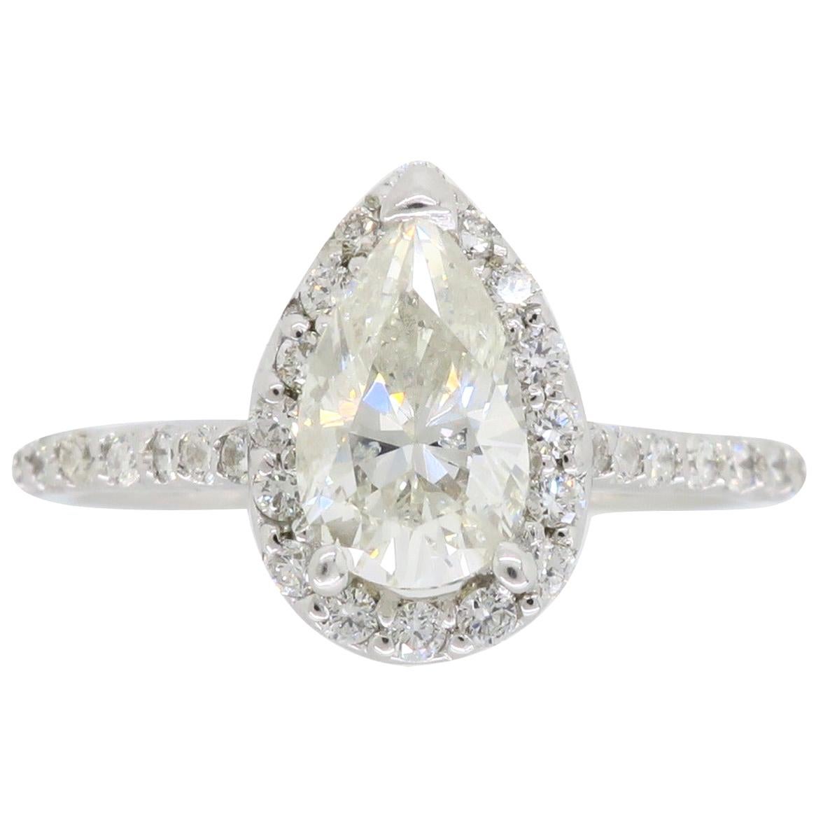 Cartier Pear Shaped Diamond Gold Platinum Engagement Ring at 1stDibs | cartier pear shaped ...
