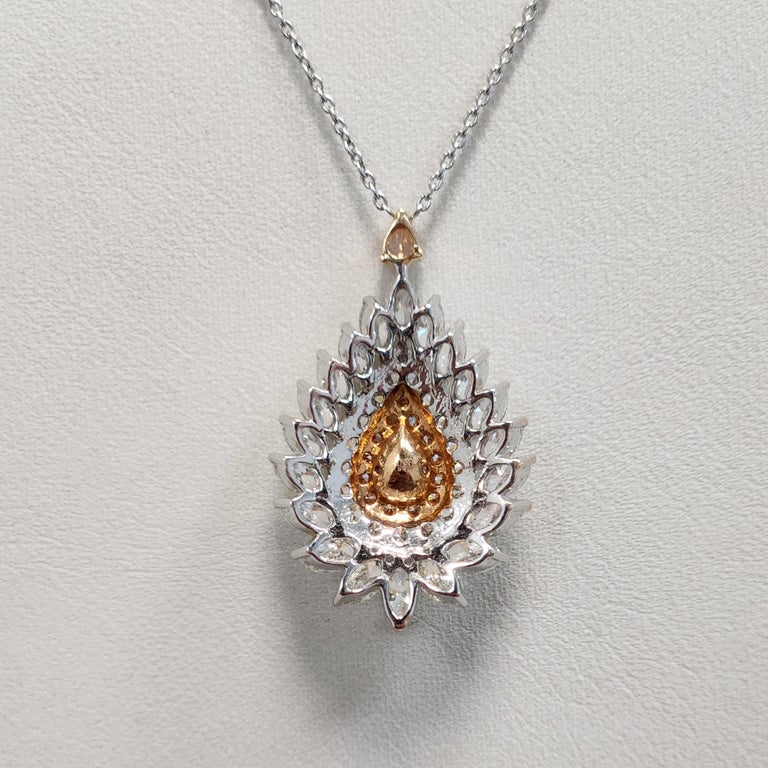 Pear Shaped Diamond Necklace Chain For Sale at 1stDibs