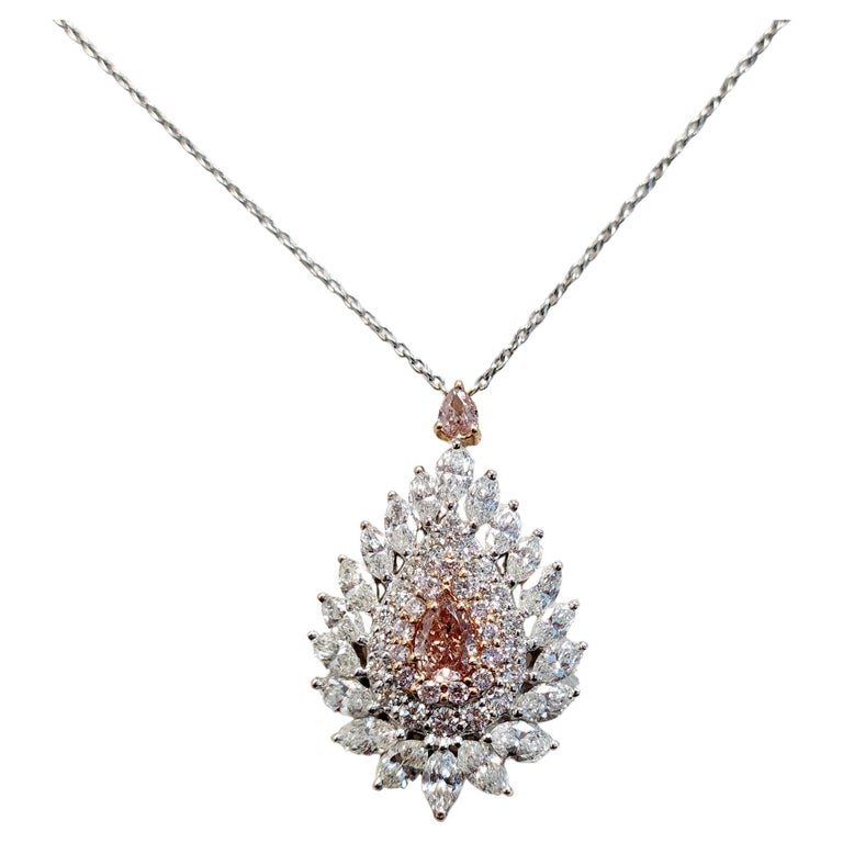 Pear Shaped Diamond Necklace Chain For Sale at 1stDibs