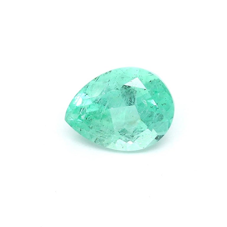Pear-Shaped Russian Natural Emerald Ring Gem 2.68 Carat Weight For Sale ...