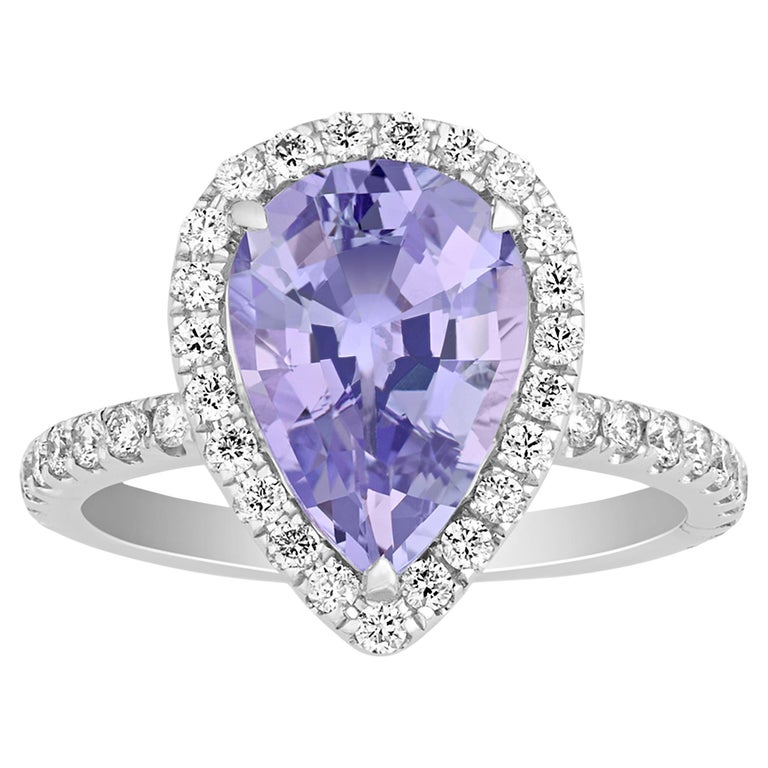 Pear-Shaped Tanzanite Ring, 3.28 Carats For Sale at 1stDibs