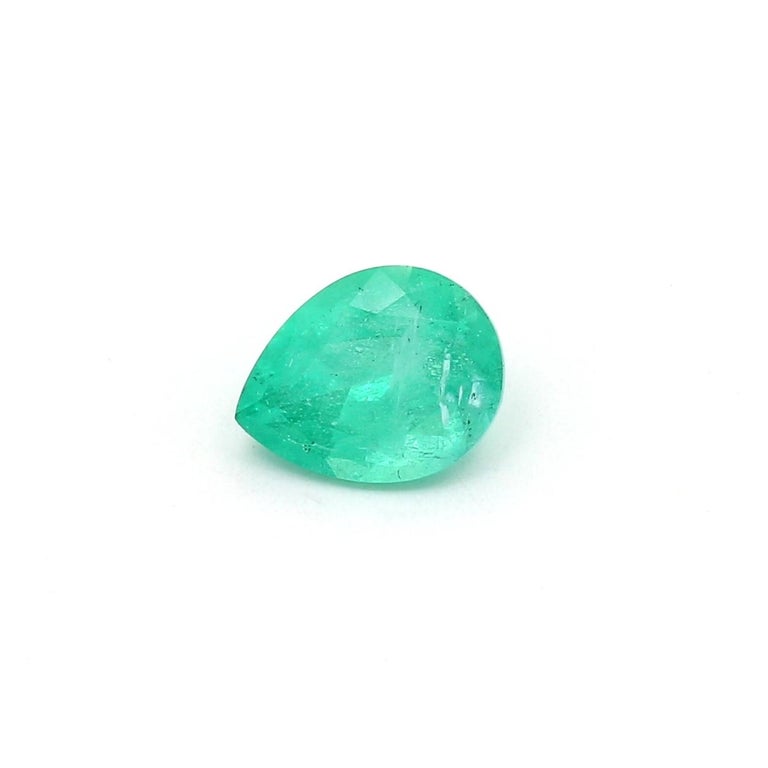 Pear-shaped Untreated Emerald from Ural Ring Gem 1.09 Carat Weight ICL ...