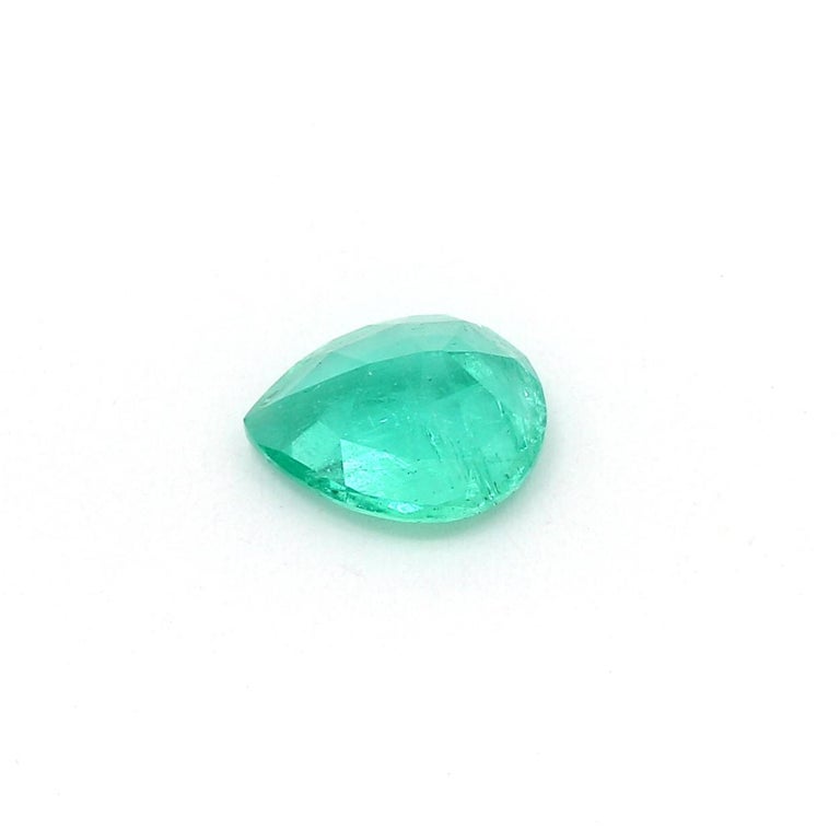 Pear-shaped Untreated Emerald from Ural Ring Gem 1.09 Carat Weight ICL ...