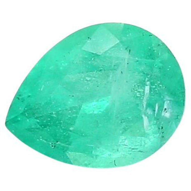 Pear-shaped Untreated Emerald from Ural Ring Gem 1.09 Carat Weight ICL ...