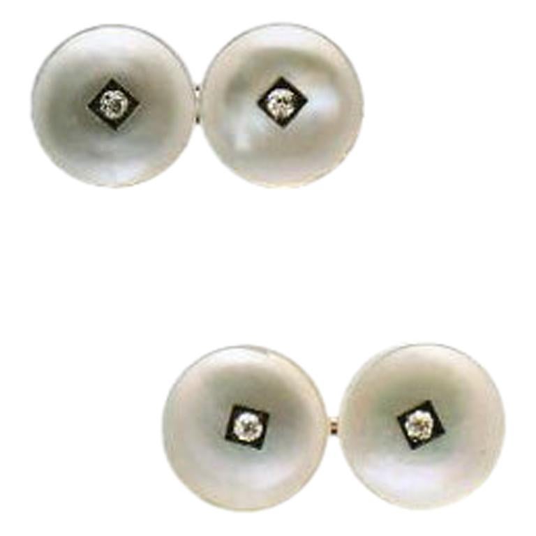 Pearl and Diamond Cufflinks For Sale (Free Shipping) at 1stDibs