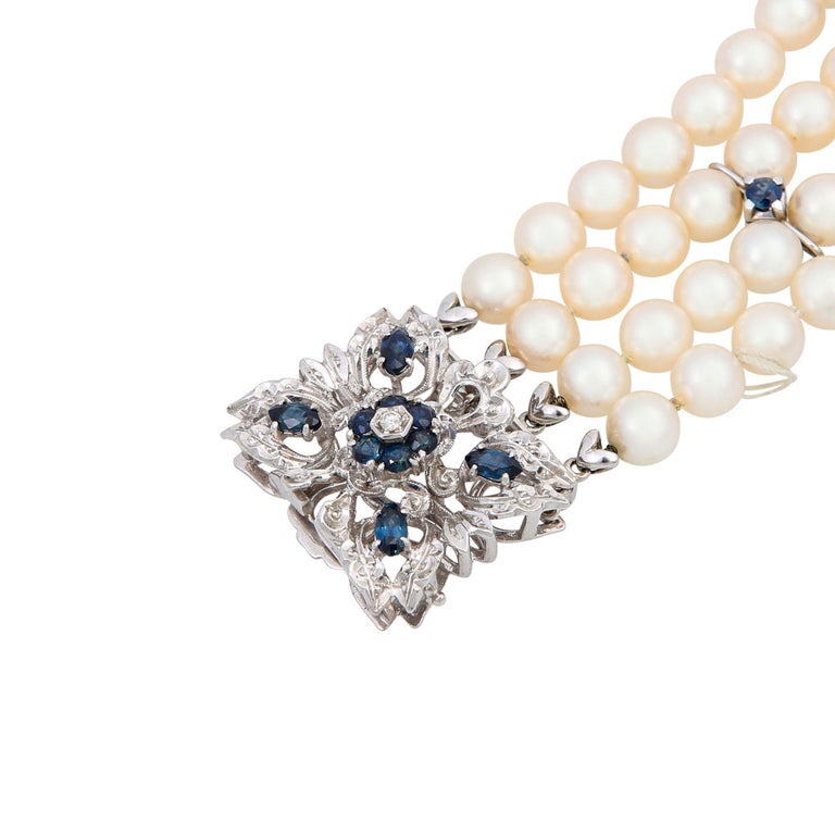 Pearl Bracelet, 4 Rows For Sale at 1stDibs