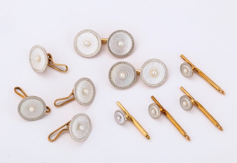 Pearl Cufflink Set For Sale at 1stDibs