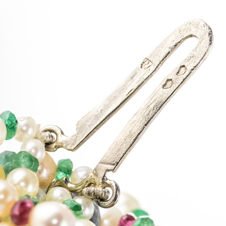 Pearl Emerald Sapphire Ruby Spinel Necklace For Sale at 1stDibs