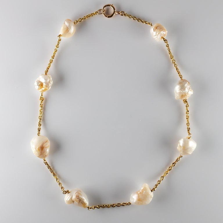 Pearl Necklace of Rare Oversized Mississippi River Pearls at 1stDibs ...