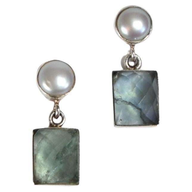 Daria de Koning Amethyst, Opalescent Quartz, Aquaprase Earrings at 1stDibs