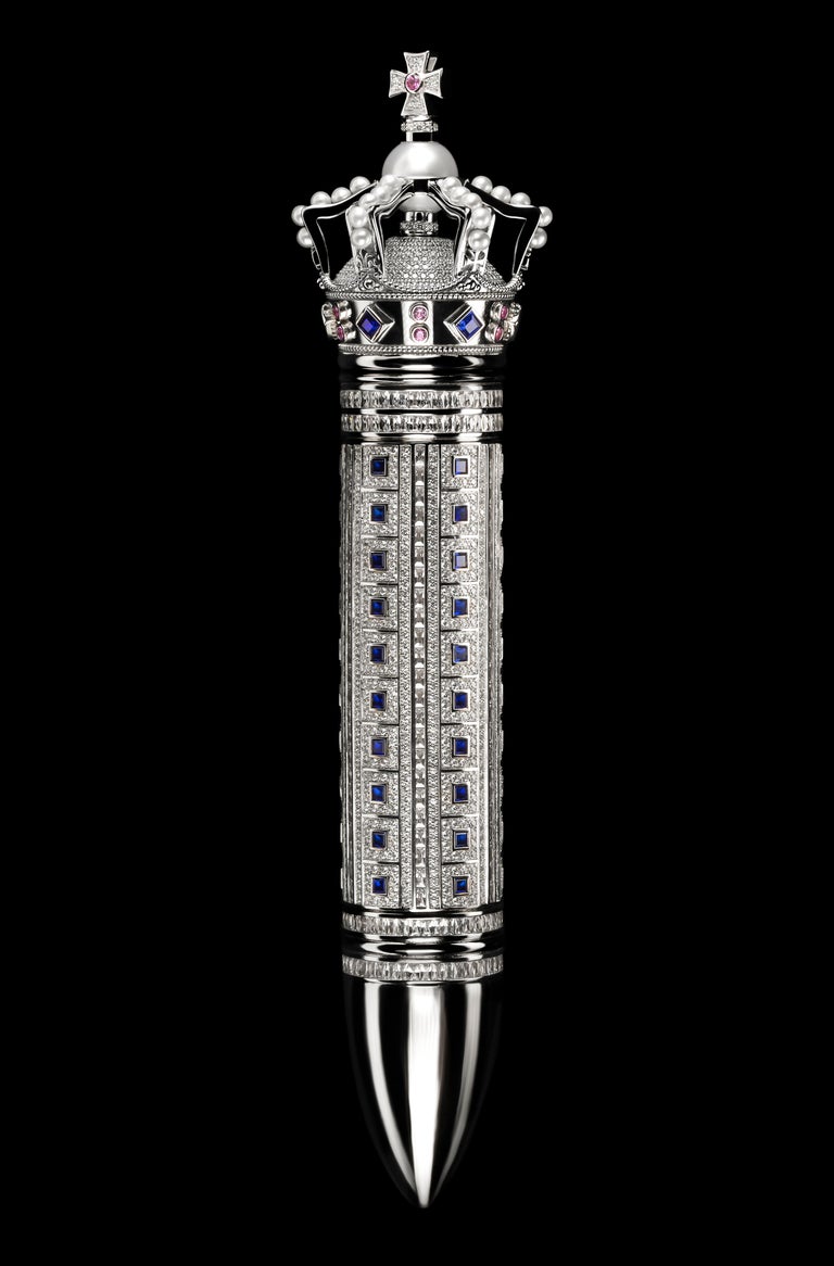 Pearl Royale Platinum, Diamond, Sapphire and Pearl Vibrator Sculpture ...