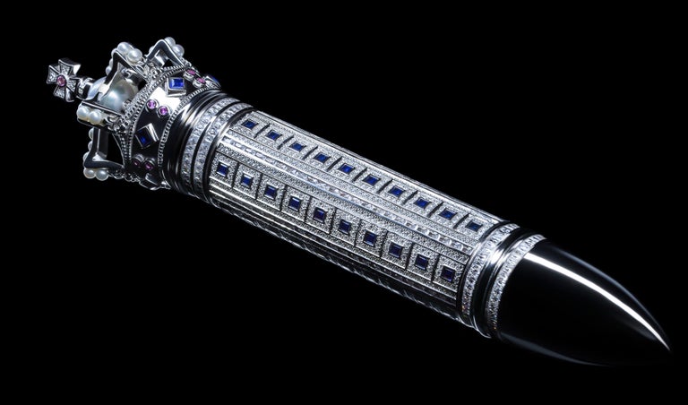 Pearl Royale Platinum, Diamond, Sapphire and Pearl Vibrator Sculpture ...