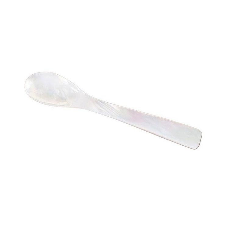 Pearly White Capiz Caviar Spoons - Set of 6 For Sale at 1stDibs