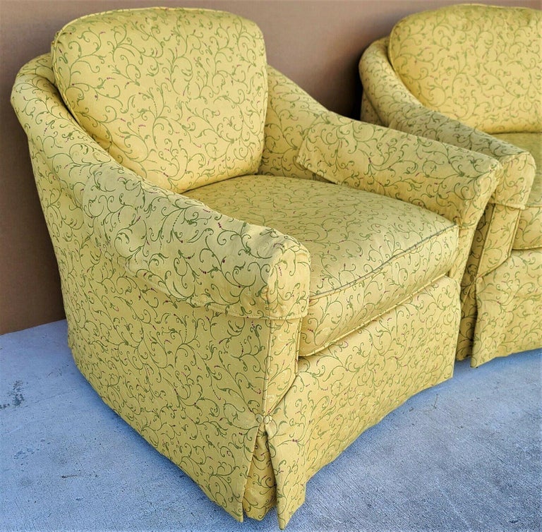 Pearson Full Swivel Barrel Style Club Chairs, a Pair at 1stDibs