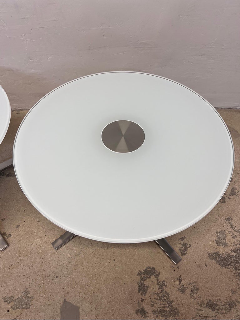 Pearson Lloyd Bob's Side Tables With Round Glass Tops for Coalesse, a ...