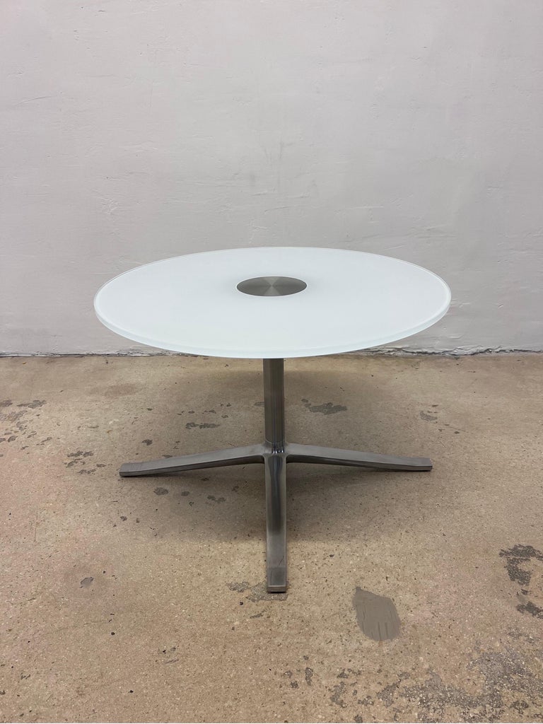 Pearson Lloyd Bob's Side Tables With Round Glass Tops for Coalesse, a ...