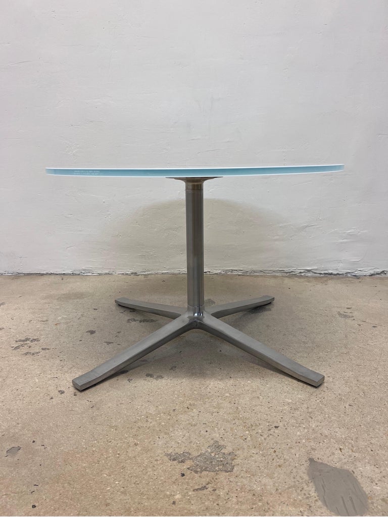 Pearson Lloyd Bob's Side Tables With Round Glass Tops for Coalesse, a ...