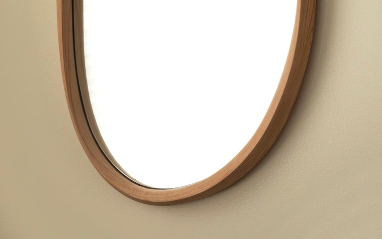Organic Wall Mirror, Wooden Bent-Laminated 'Pebble Mirror' by Soo Joo ...