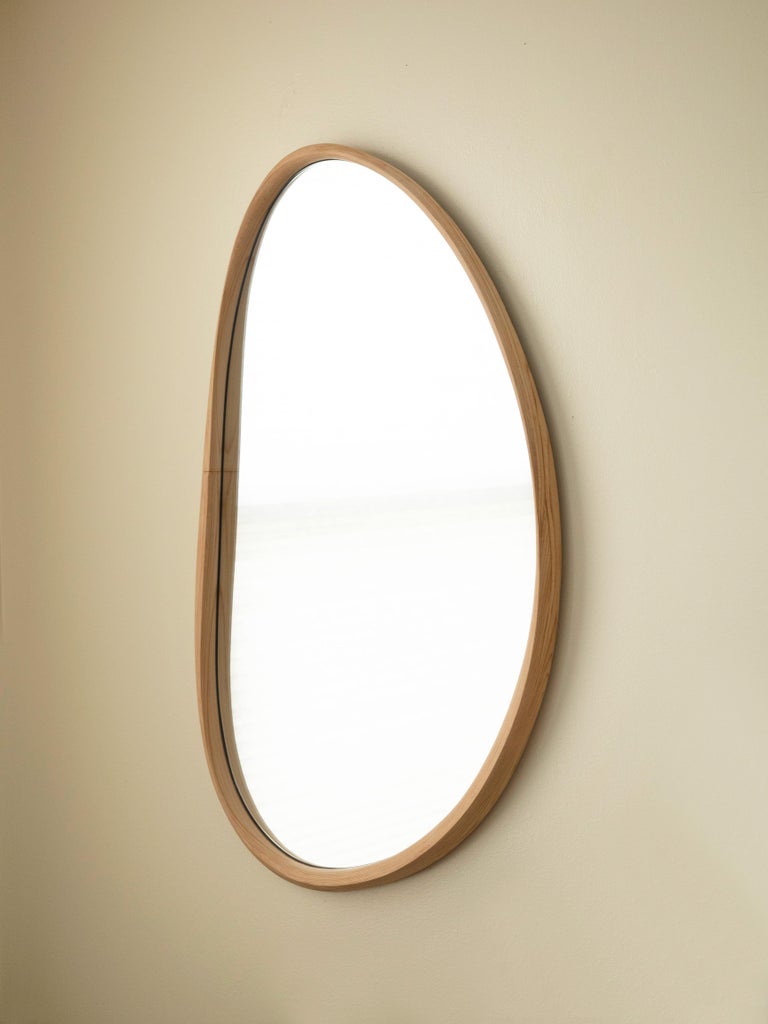 Organic Wall Mirror, Wooden Bent-Laminated 'Pebble Mirror' by Soo Joo ...