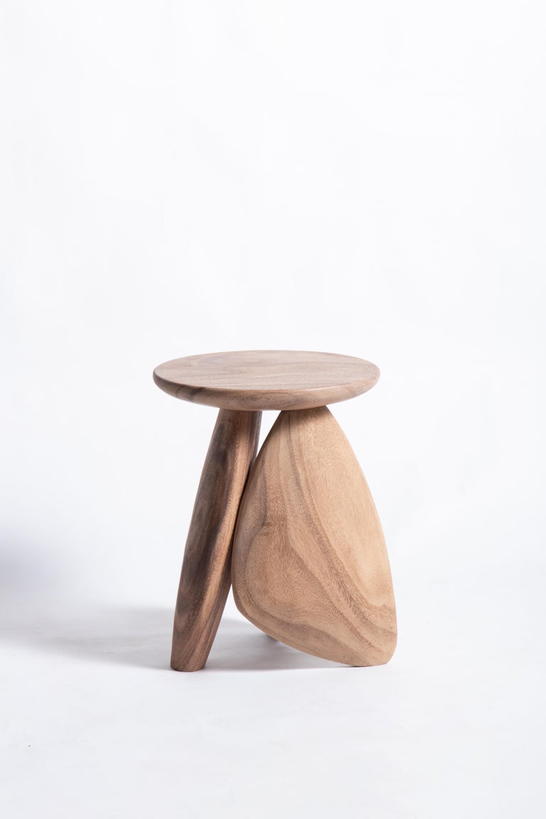 Pebble Stool Type 01, Natural Light Acacia Wood For Sale at 1stDibs