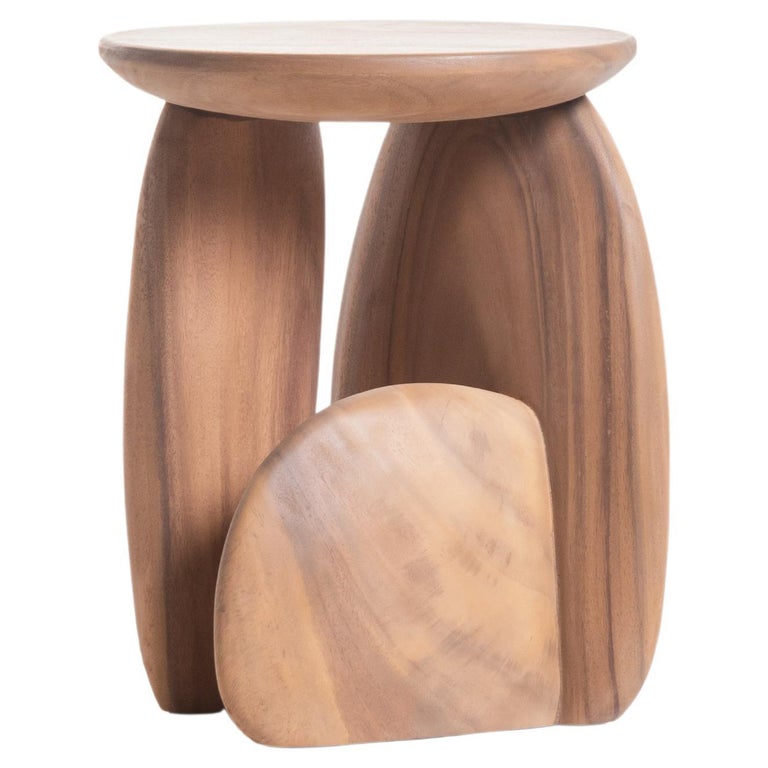 Pebble Stool Type 02, Natural Light Acacia Wood For Sale at 1stDibs