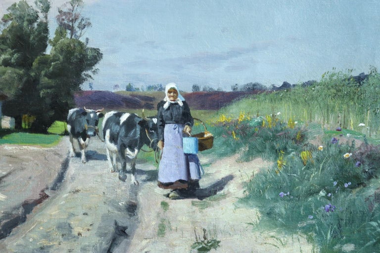 Peder Mørk Mønsted - Milking Time-Saeby, Jutland - Realist Oil, Cattle ...