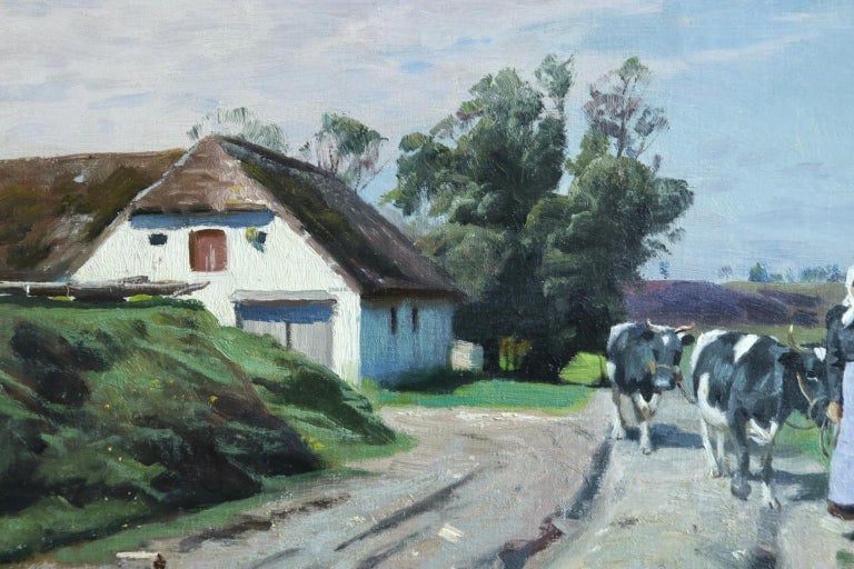 Peder Mørk Mønsted - Milking Time-Saeby, Jutland - Realist Oil, Cattle ...