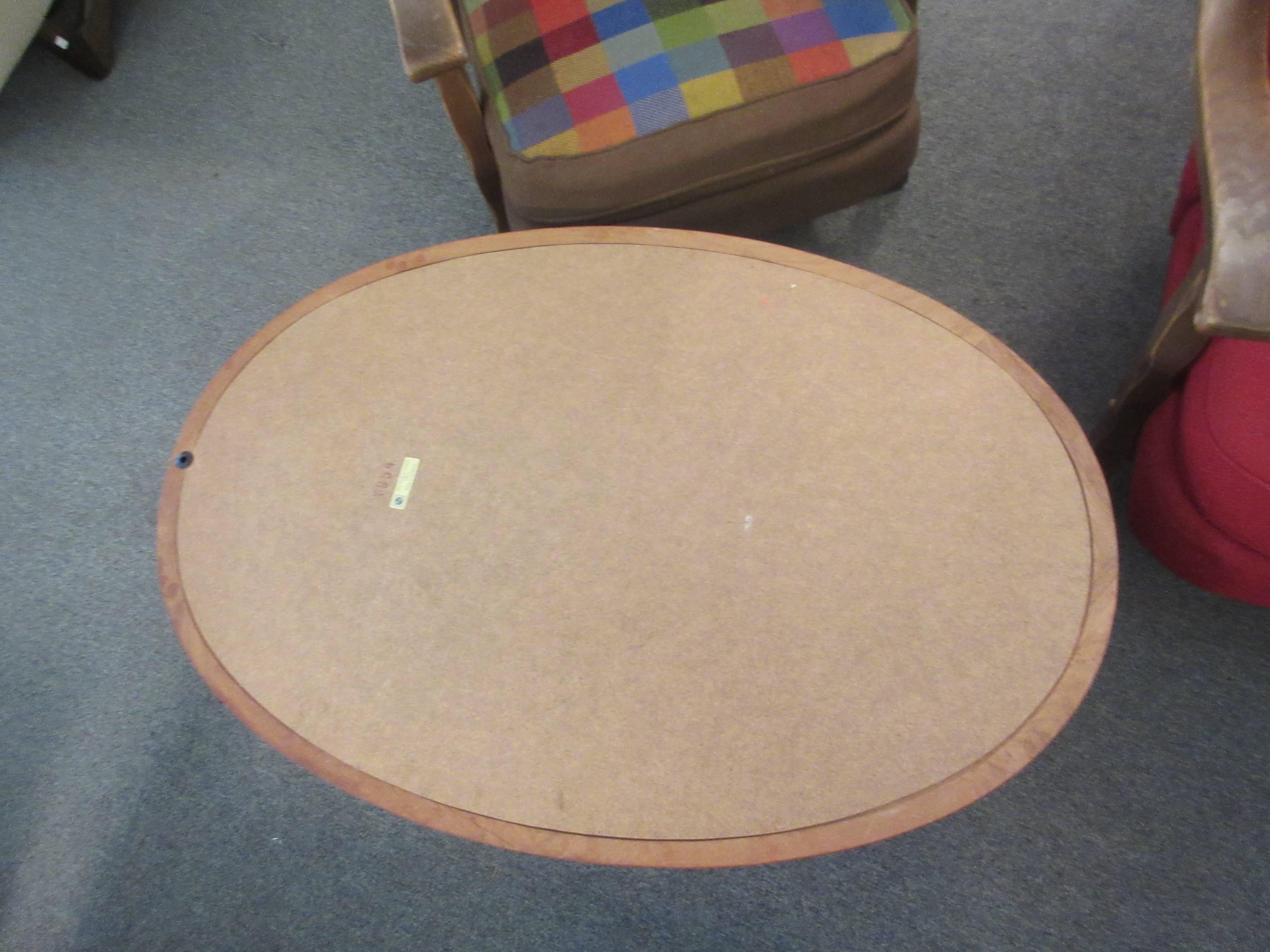 Pedersen and Hansen Oval Teak Mirror at 1stDibs