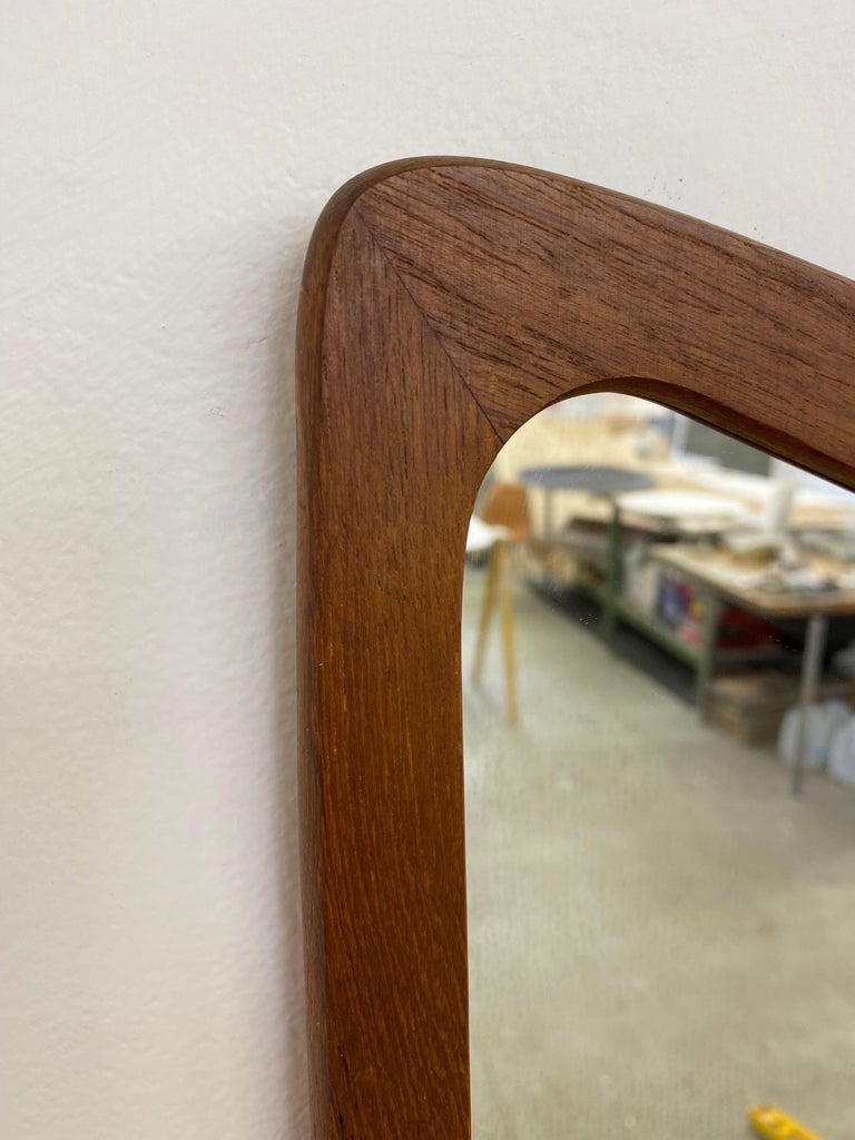 Pedersen and Hansen Teak Assemetric Mirror and Console For Sale at 1stDibs