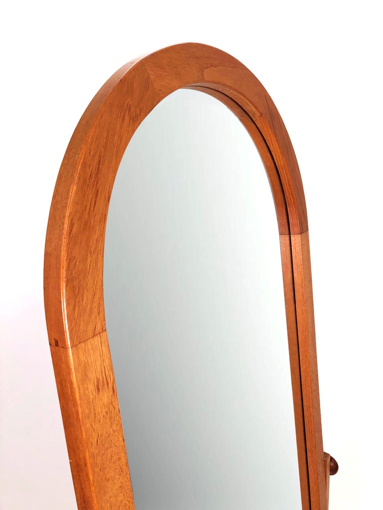 Pedersen and Hansen Teak Cheval Floor Mirror For Sale at 1stDibs