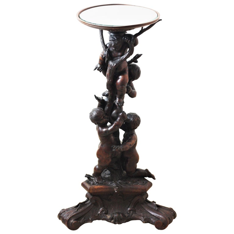 Pedestal Table, Hand Carved Table Base in High Quality, circa 1870 For ...
