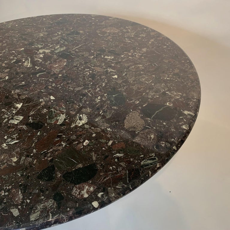 Pedestal Table of Marinace 'Mosaic' Granite Stone w. Black, Emerald and ...