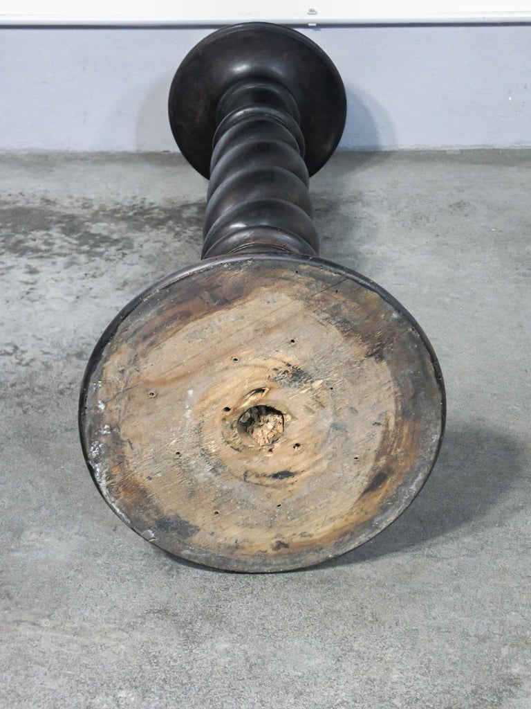 Pedestal, Twisted Column in Carved and Ebonized Walnut, Italy, Early ...