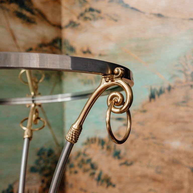 Pedestals Table, Maison Charles, Gold and Silver Bronza, circa 1970 For ...