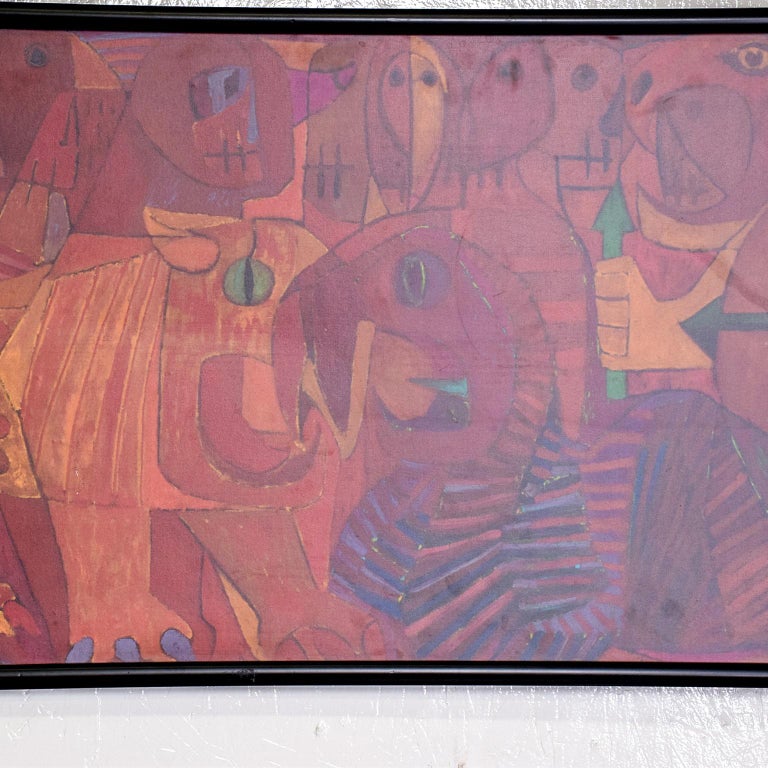 Pedro Coronel Mix Media Lithograph Mexican Modernist For Sale at 1stdibs