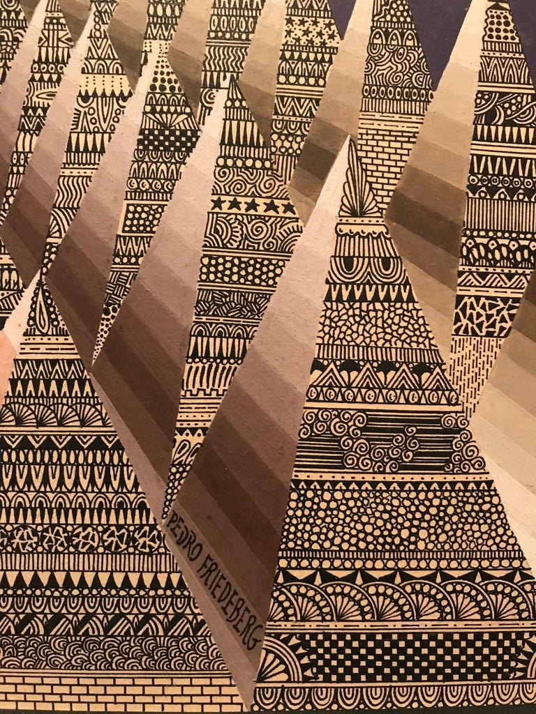 Pedro Friedeberg - Composition with pyramids at 1stDibs