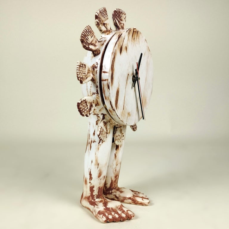 Pedro Friedeberg with Ceramic Table Clock For Sale at 1stDibs