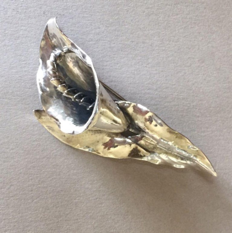 Peer Smed Sterling Silver Calla Lily Brooch For Sale at 1stDibs