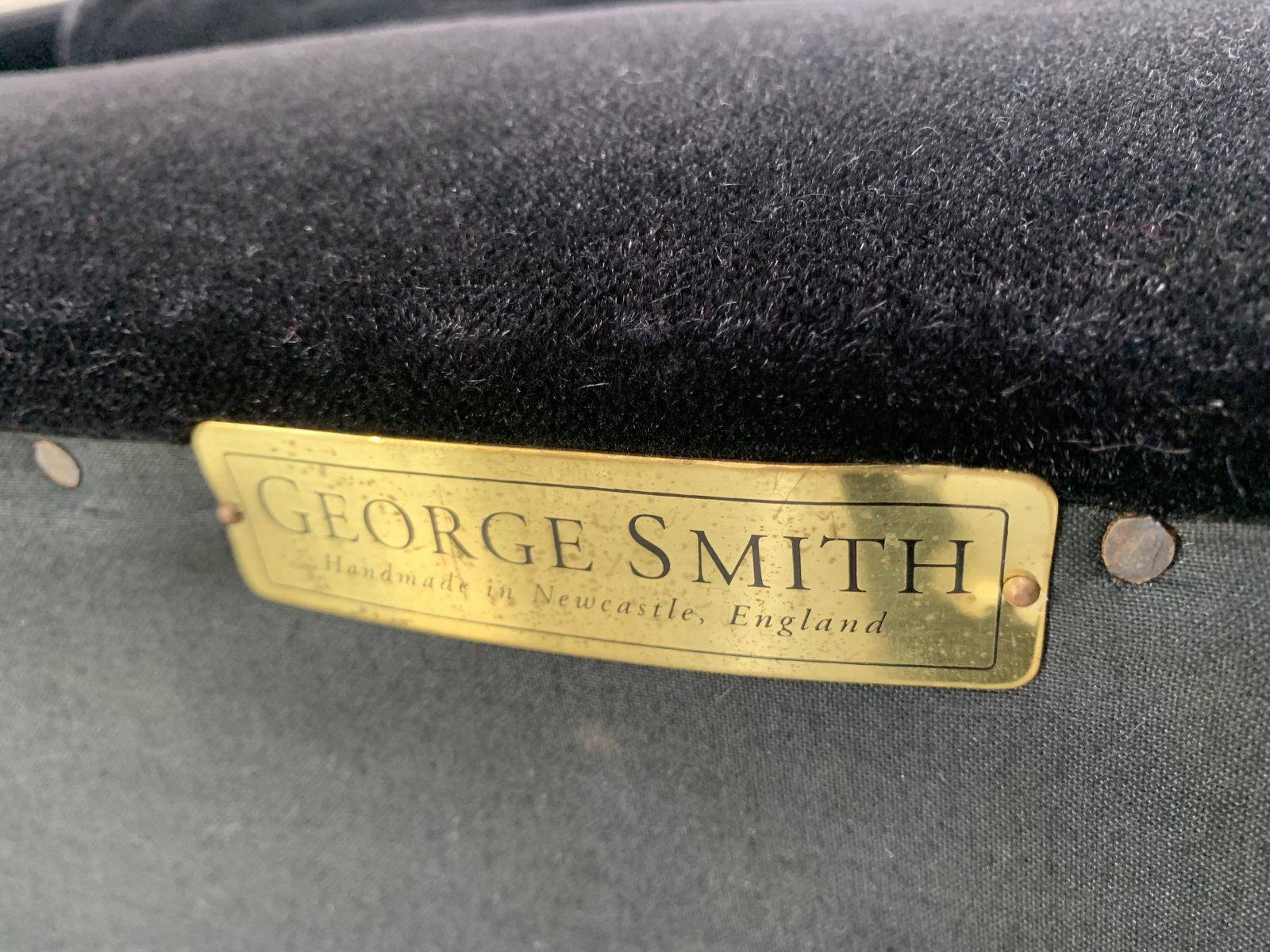 Peerless George Smith “Georgian” Armchair – In Black Mohair-Velvet For ...