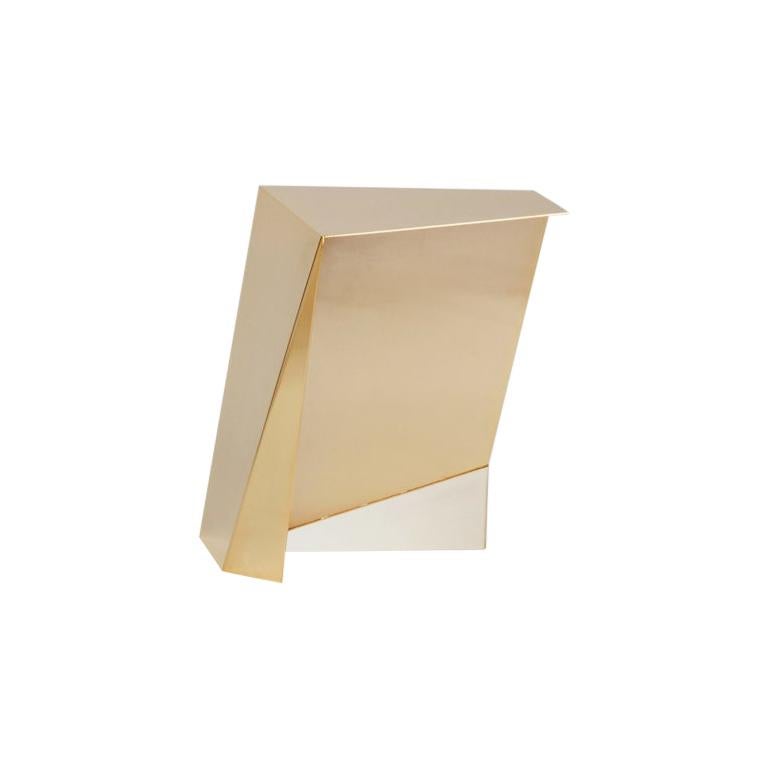 Perseus 1st Edition Side Table in Satin Finish Gold Galvanized Steel ...