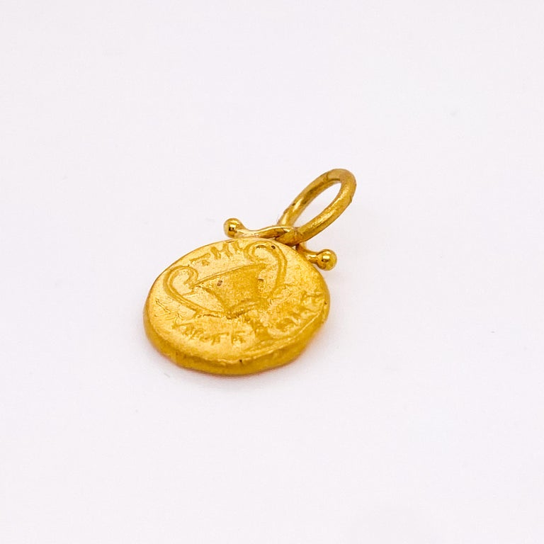 Pegasus Horse Greek Mythology Gold Coin Pendant Charm in 24k Yellow ...