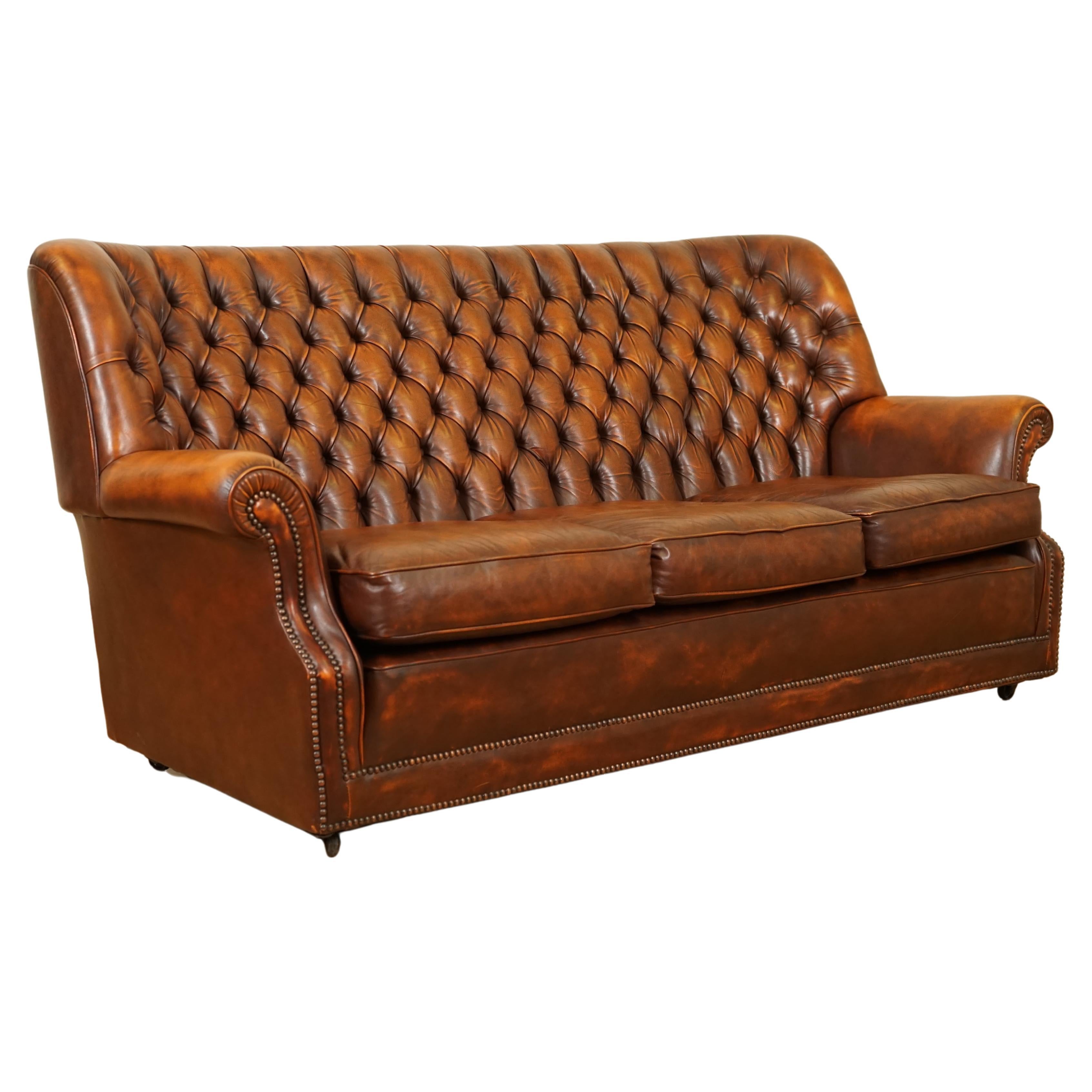 Antique Deep Buttoned Leather Chesterfield Sofa at 1stDibs