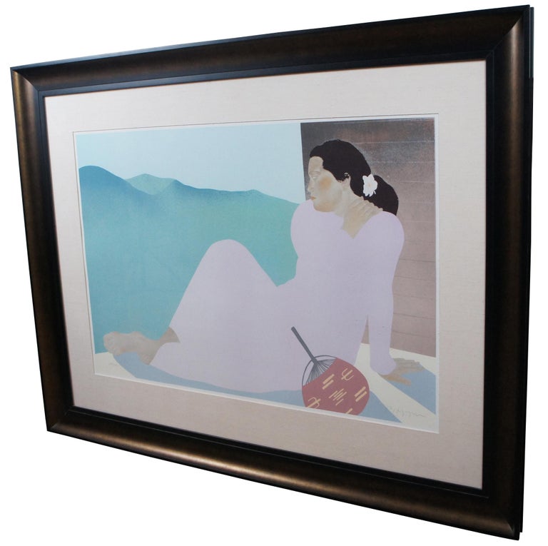 Pegge Hopper Kohala Afternoon Hawaiian Woman with Fan Serigraph Print ...