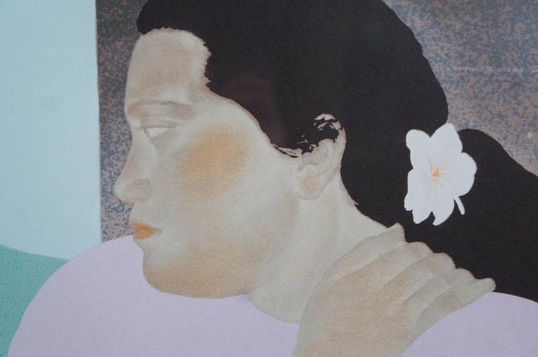 Pegge Hopper Kohala Afternoon Hawaiian Woman with Fan Serigraph Print ...