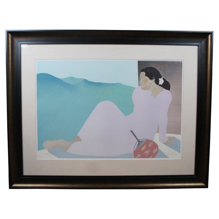 Pegge Hopper Kohala Afternoon Hawaiian Woman with Fan Serigraph Print ...
