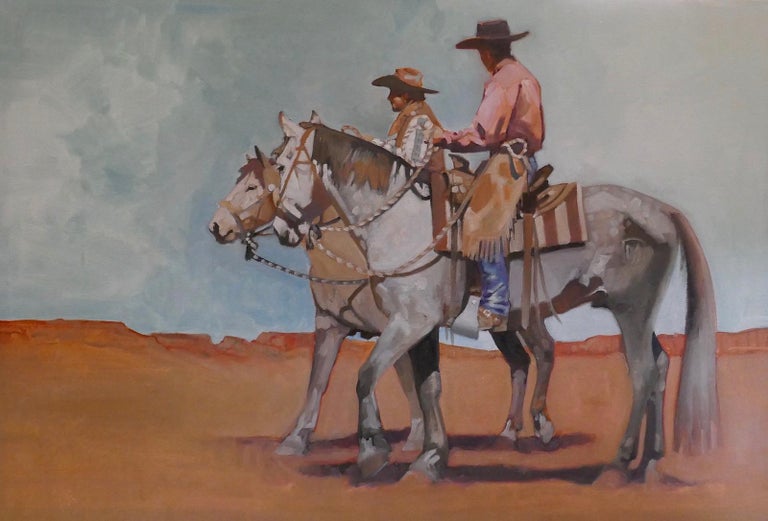 Peggy Judy - Shared Trail (desert, landscape, cowboys, horses) For Sale ...